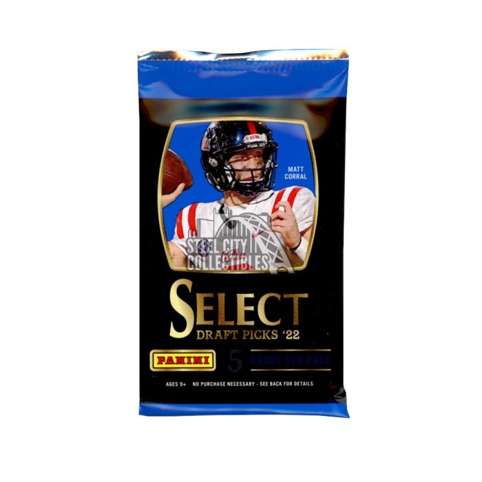 2022 Panini Select Draft Picks Football Blaster Pack (Gold Lazer Prizms ...
