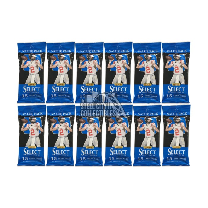 2022 Panini Select Draft Picks Football Jumbo Value 12-Pack Lot (Light ...