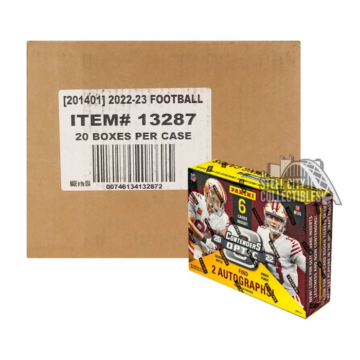 2022 Panini Contenders Optic Football Hobby 20-Box Case | Steel City ...