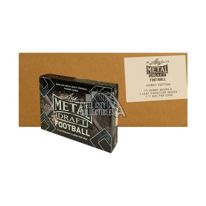 2022 Leaf Metal Draft Football Hobby 15-Box Case Random Serial # Group ...