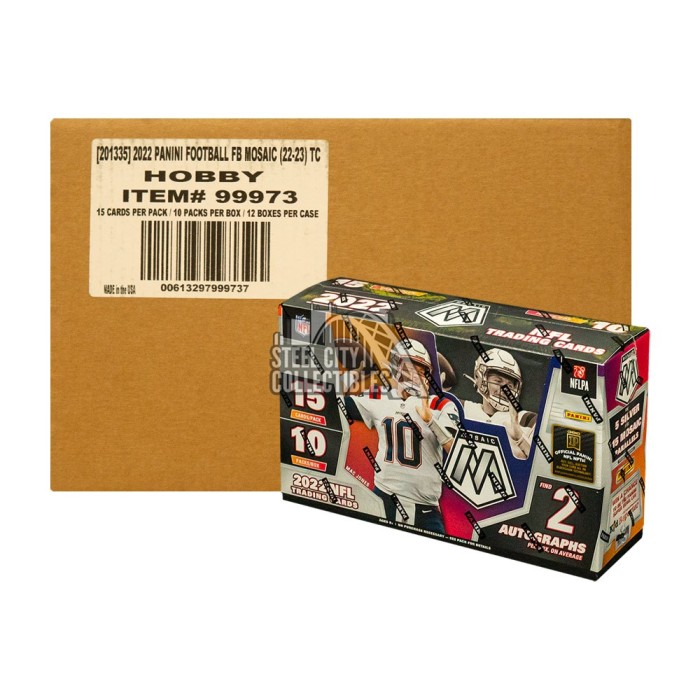 2022 Panini Mosaic Football Hobby 12-Box Case | Steel City Collectibles