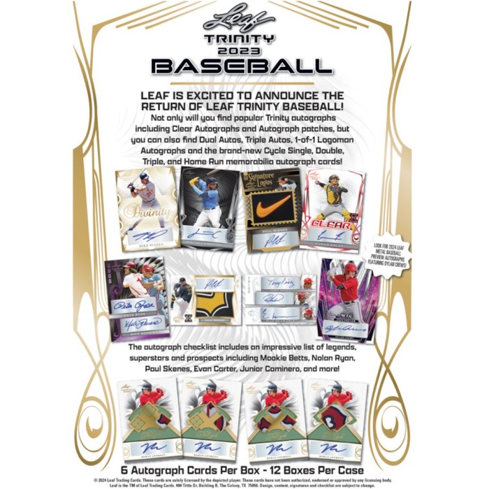 2023 Leaf Trinity Baseball Hobby Box | Steel City Collectibles