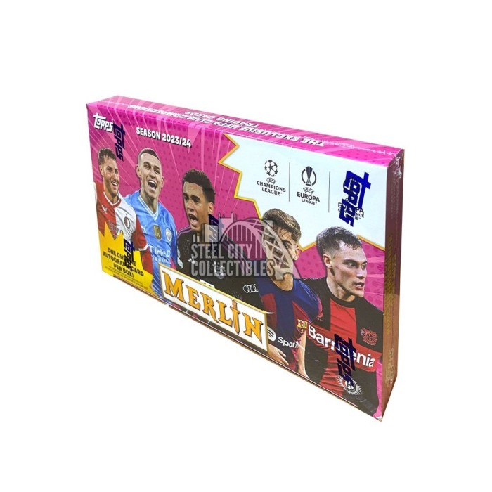 2023-24 Topps UEFA Club Competitions Merlin Chrome Soccer Hobby Box ...