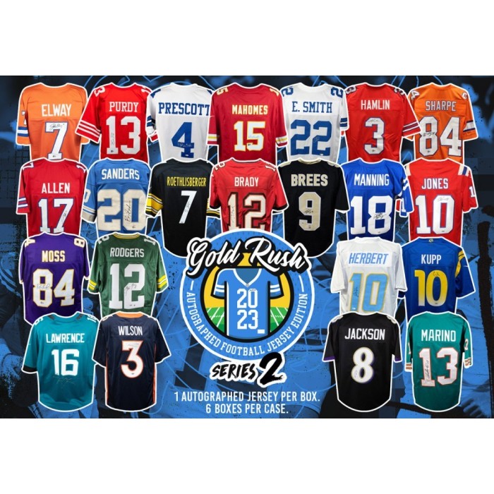 2023 Gold Rush Autographed Football Jersey Series 2 6-Box Case Random ...