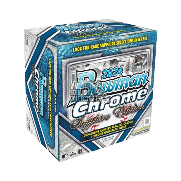 2024 Bowman Baseball Chrome Sapphire Edition Hobby Box | Steel City ...