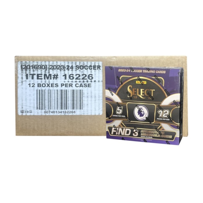2023-24 Panini Select English Premier League Soccer Hobby 12-Box Case ...