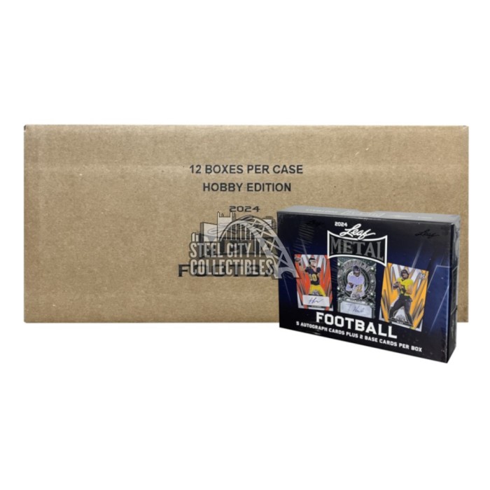 2024 Leaf Metal Football Hobby 12-Box Case | Steel City Collectibles