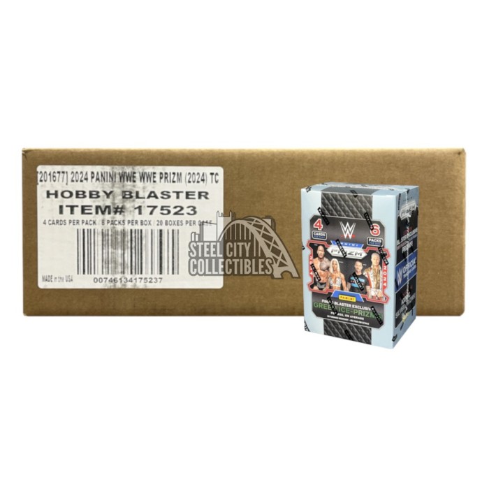 2024 Panini Prizm WWE Wrestling Hobby Blaster 20-Box Case (Green Ice ...
