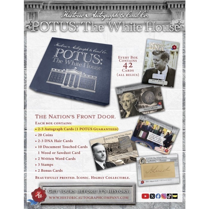 2025 Historic Autographs POTUS: The White House Edition Box Random Hit ...