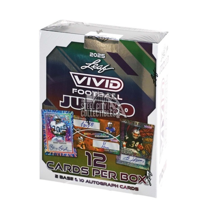 2025 Leaf Vivid Football Jumbo Hobby Box Random 2-Card Group Break #6 ...