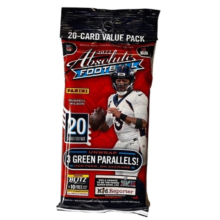 2022 Panini Absolute Football Jumbo Value Pack (Green Parallels ...