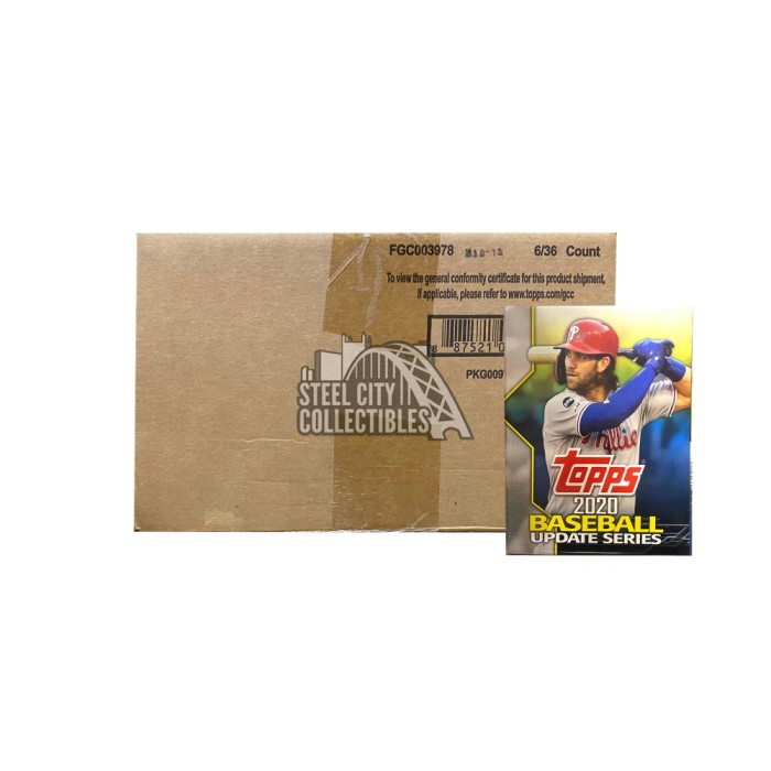 2020 Topps Update Baseball 36 Pack Gravity Feed 6-Box Case | Steel City ...