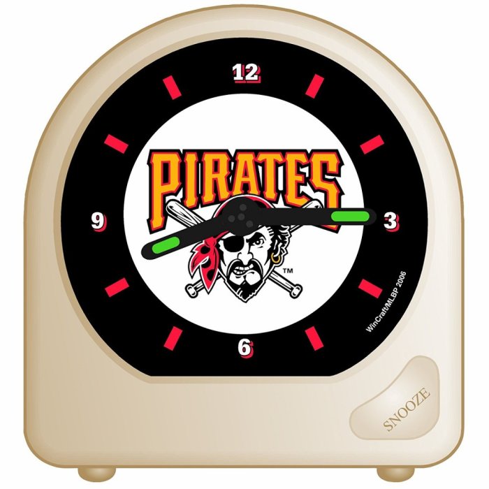 Pittsburgh Pirates MLB Travel Alarm Clock | Steel City Collectibles