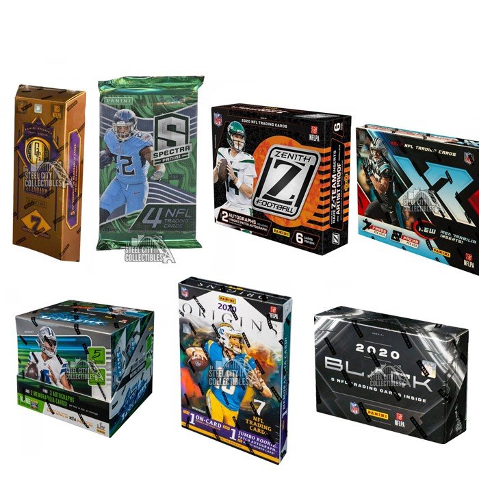 2020 NFL XR, Black, GS, Absolute, Zenith, & Origins Hobby Boxes with 2 ...