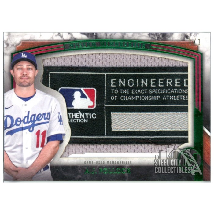 AJ Pollock 2022 Topps Museum Collection Laundry Tag Relic Card #MMLT ...