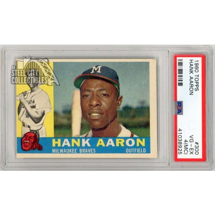 Hank Aaron 1960 Topps Baseball Card #300 PSA 4 (MC) | Steel City ...