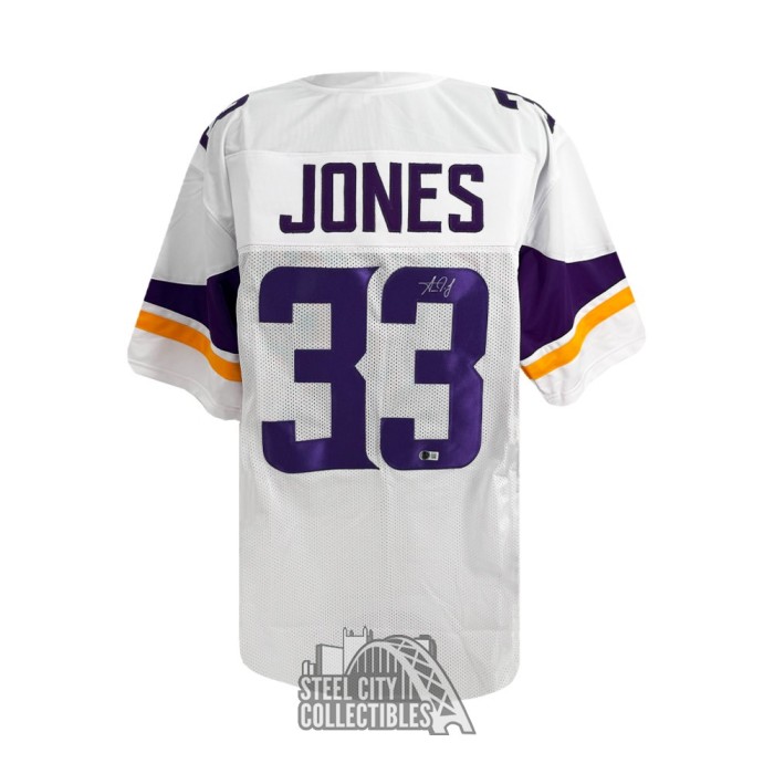 Aaron Jones Autographed Minnesota Custom White Football Jersey - BAS ...