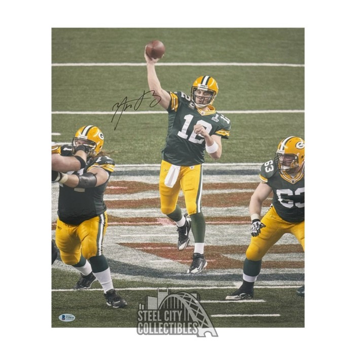 Aaron Rodgers Autographed Green Bay SB XLV 16x20 Football Photo - BAS ...