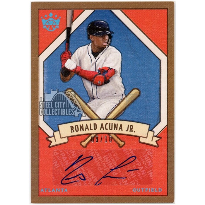 Ronald Acuna Jr 2019 Panini Diamond Kings Autograph Card #205S-RA 9/10 ...