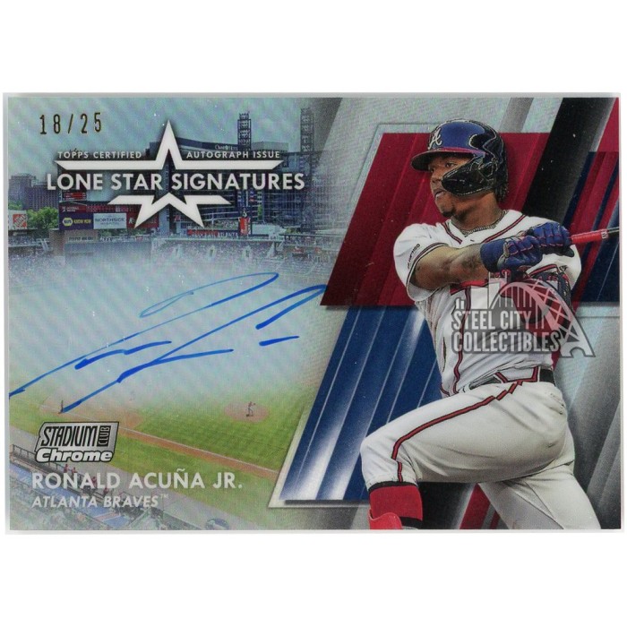 Ronald Acuna Jr 2020 Topps Stadium Club Chrome Lone Star Autograph Card ...