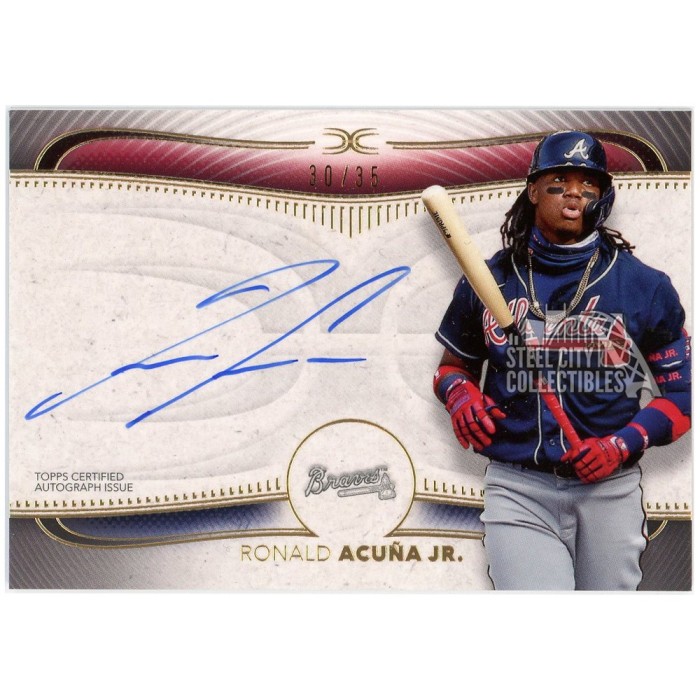 Ronald Acuna Jr 2021 Topps Definitive Autograph Card #DCA-RAJ 30/35 ...