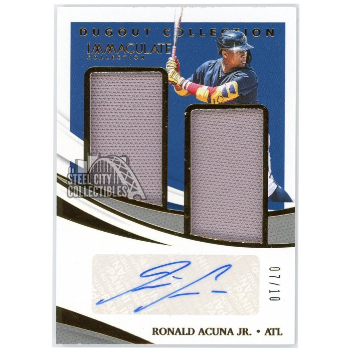 Ronald Acuna Jr 2021 Panini Immaculate Dugout Collection Autograph 7/10 ...