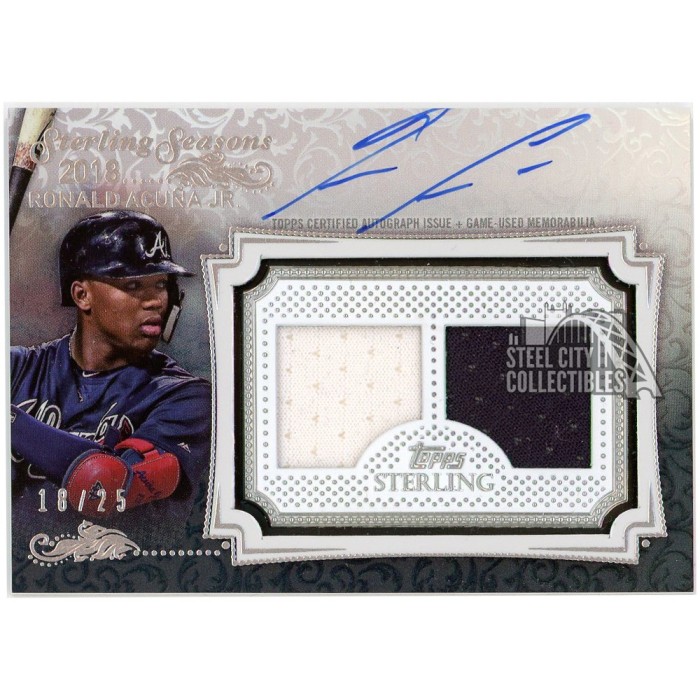 Ronald Acuna Jr 2020 Topps Sterling Seasons Game-Used Dual Relic ...