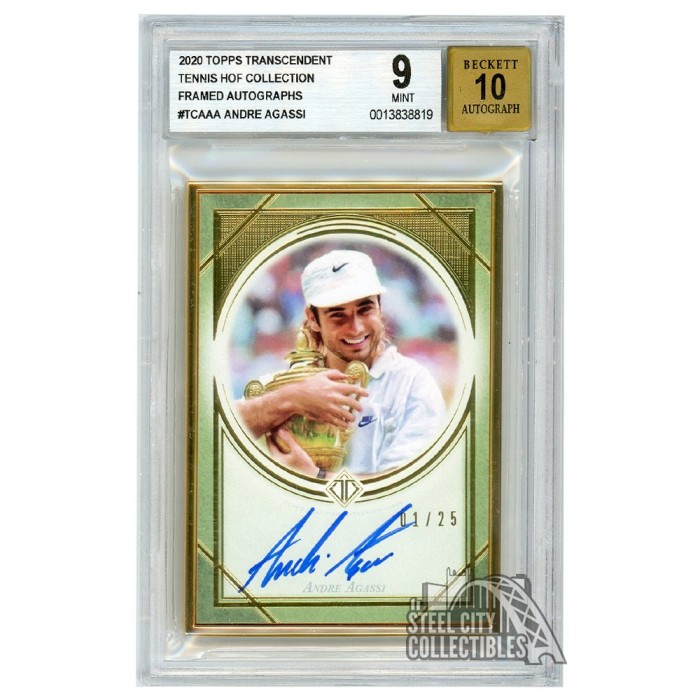 Andre Agassi 2020 Topps Transcendent Tennis Autograph Card 01/25 BGS 9 ...