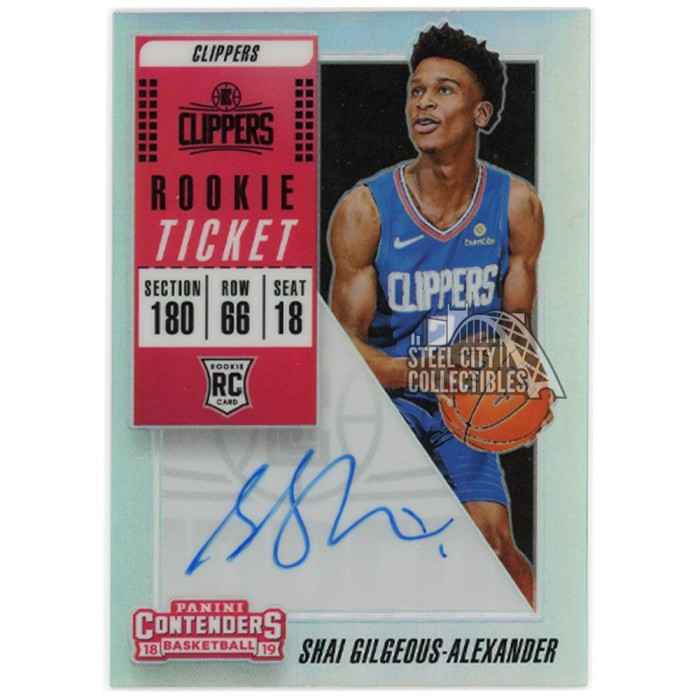 Shai Gilgeous-Alexander 2018-19 Panini Contenders Premium Rookie Ticket ...