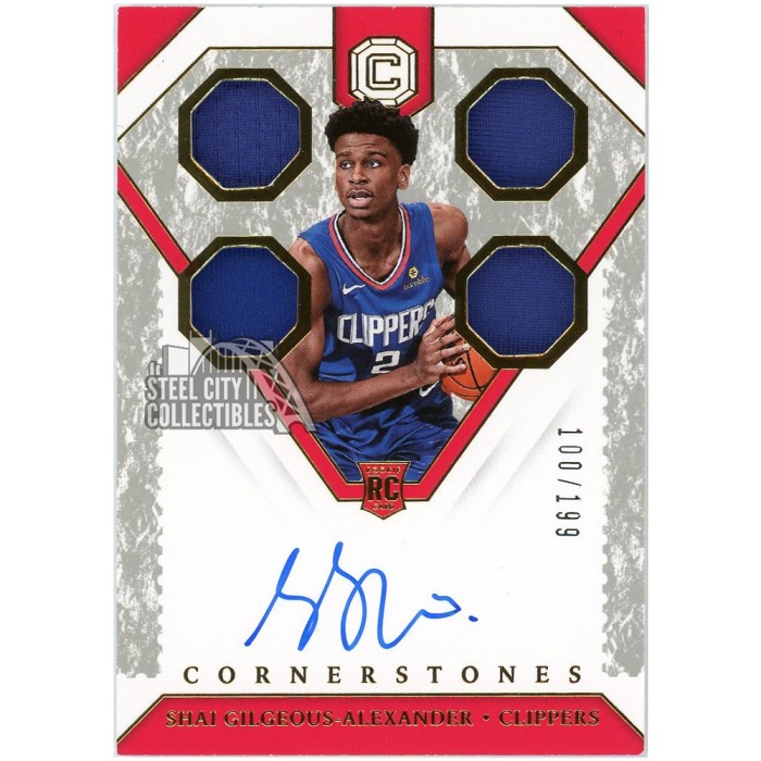 Shai Gilgeous-Alexander 2018-19 Panini Cornerstones Quad Rookie Jersey ...