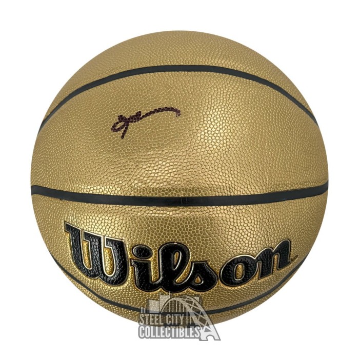 Allen Iverson Autographed Wilson Gold Edition Basketball - BAS | Steel ...