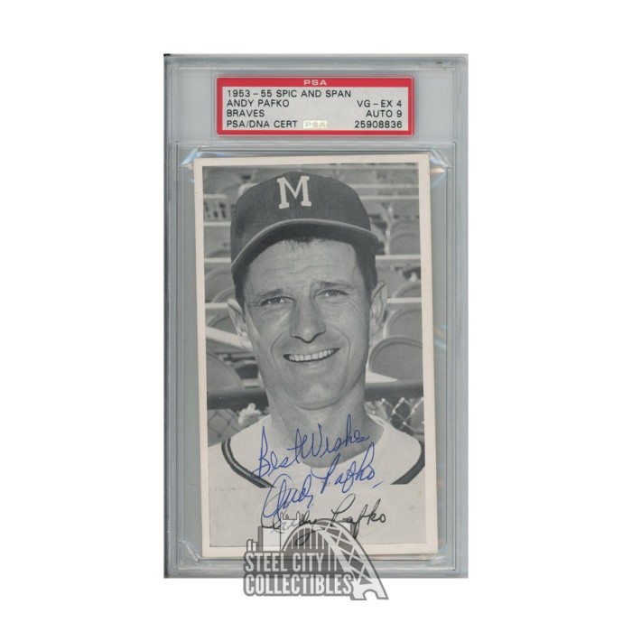 Andy Pafko Autographed 1953-55 Pic And Span Oversized Baseball Card ...