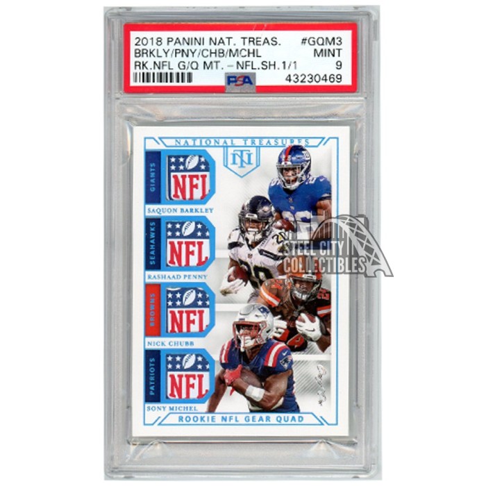 Saquon Barkley Nick Chubb Michel Penny 2018 Panini National Treasures ...
