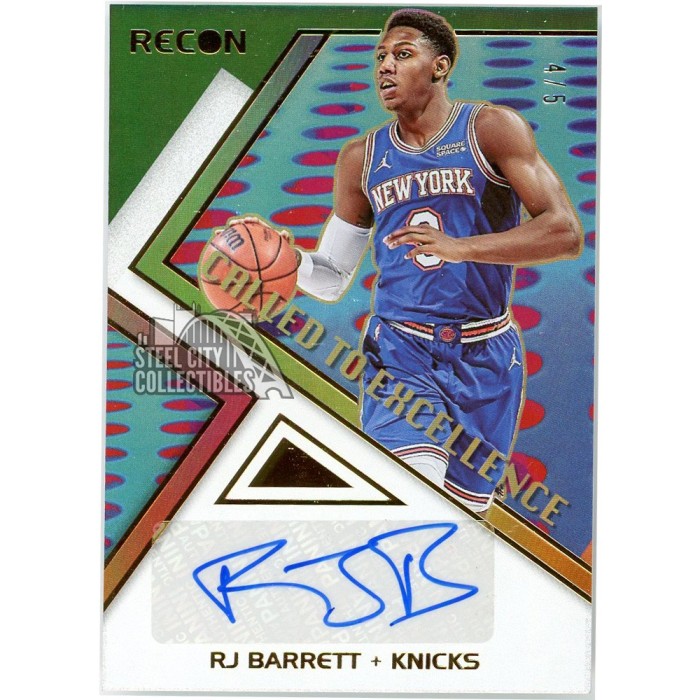 RJ Barrett 2021-22 Panini Recon Called to Excellence Green Autograph 4/ ...