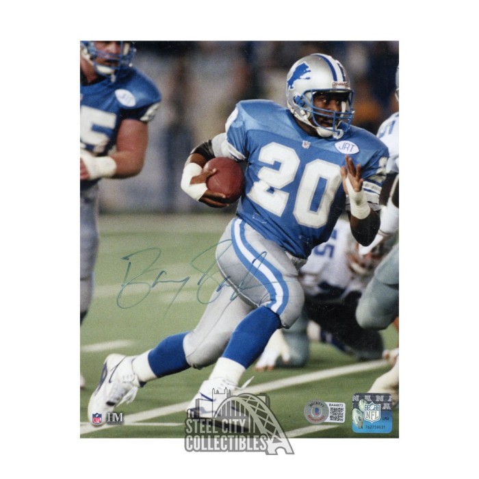 Barry Sanders Autographed Detroit Lions 8x10 Photo - BAS (Faded Auto ...