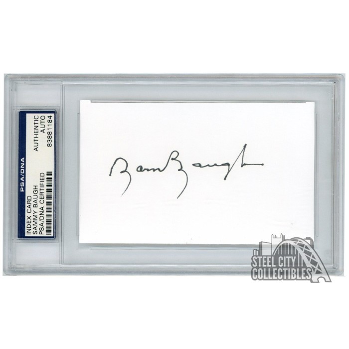 Sammy Baugh Autographed Index Card PSA/DNA | Steel City Collectibles