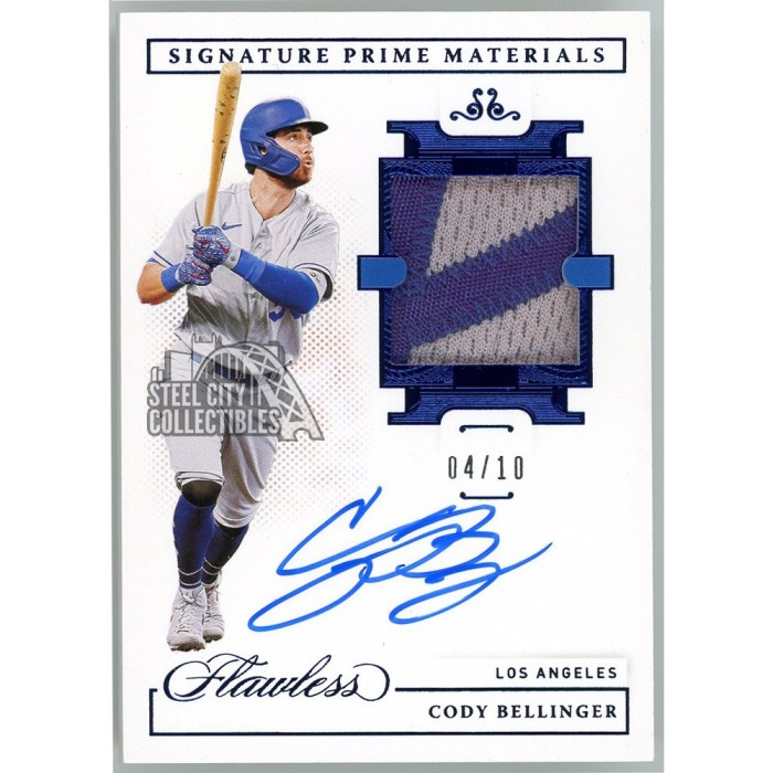 Cody Bellinger 2021 Panini Flawless Signature Prime Materials Sapphire ...
