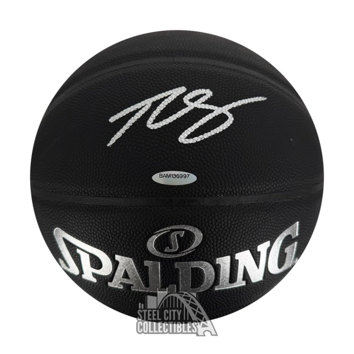 Ben Simmons Autographed Black Indoor/Outdoor Spalding Basketball - UDA ...