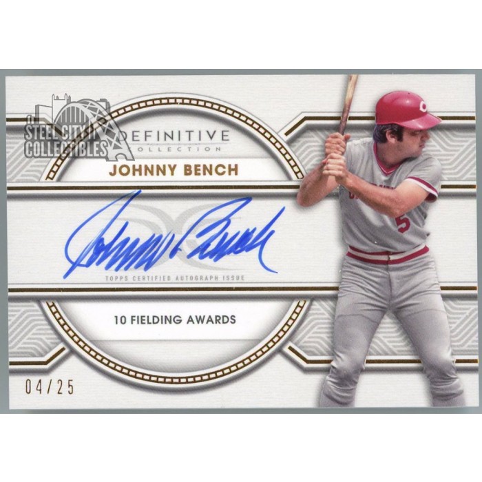 Johnny Bench 2022 Topps Definitive Legendary Autograph Card #LAC-JB 4/ ...