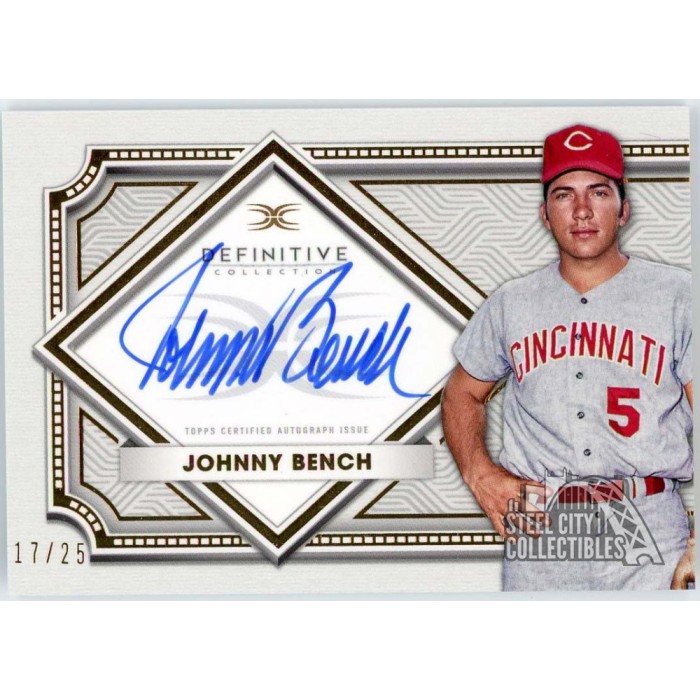 Johnny Bench 2022 Topps Definitive Autograph Card #DCA-JBE 17/25 ...