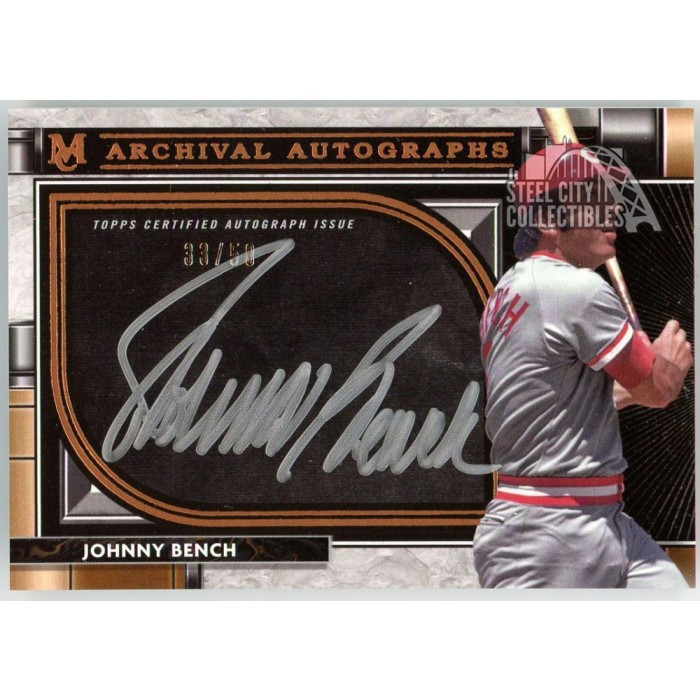 Johnny Bench 2021 Topps Museum Archival Autograph Card #AA-JB 33/50 ...