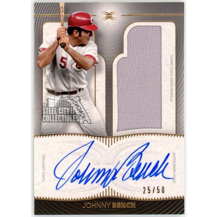 Johnny Bench 2021 Topps Definitive Jersey Autograph Card #DARC-JB 25/50 ...