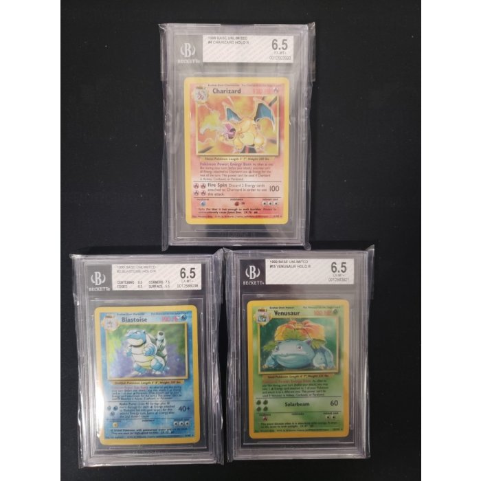Pokemon Base Set Charizard , Blastoise , Venasaur Holo Rare BGS 6.5 ...