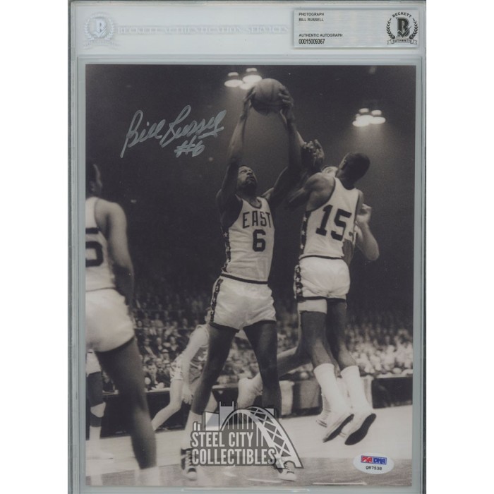 Bill Russell Autographed 8x10 Photo East All-Star Shooting W/ #6 ...