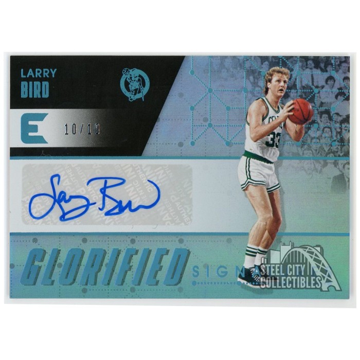 Larry Bird 2017-18 Panini Essentials Glorified Signatures Platinum Auto ...