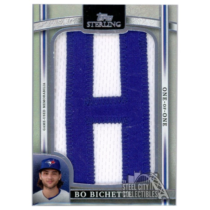 Bo Bichette 2022 Topps Sterling Jersey Letter Patch Card #JLP-BBO 1/1 ...