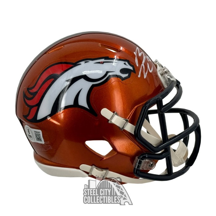 Bo Nix Autographed Denver Flash Mini Football Helmet - BAS | Steel City ...