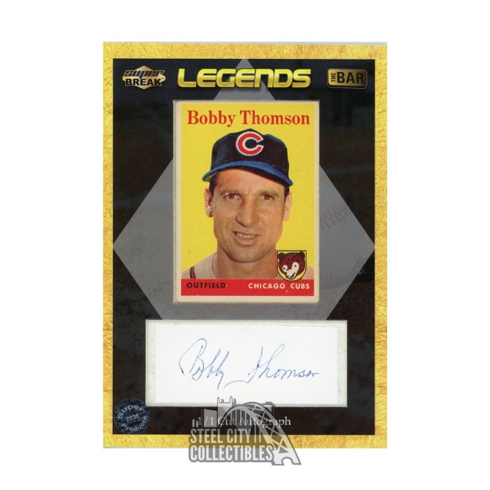 Bobby Thompson Autographed 2018 Super Break The Bar Cut Signature 1/1 ...