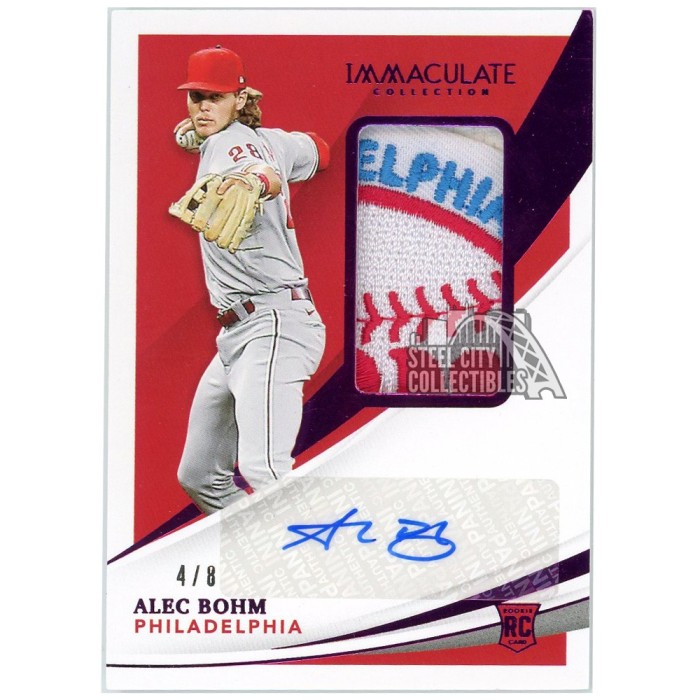 Alec Bohm 2021 Panini Immaculate Rookie Logo Patch Autograph Card #105 ...