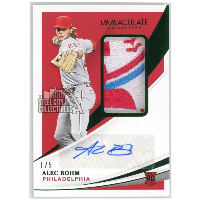 Alec Bohm 2021 Panini Immaculate Green Rookie Patch Autograph Card #105 ...